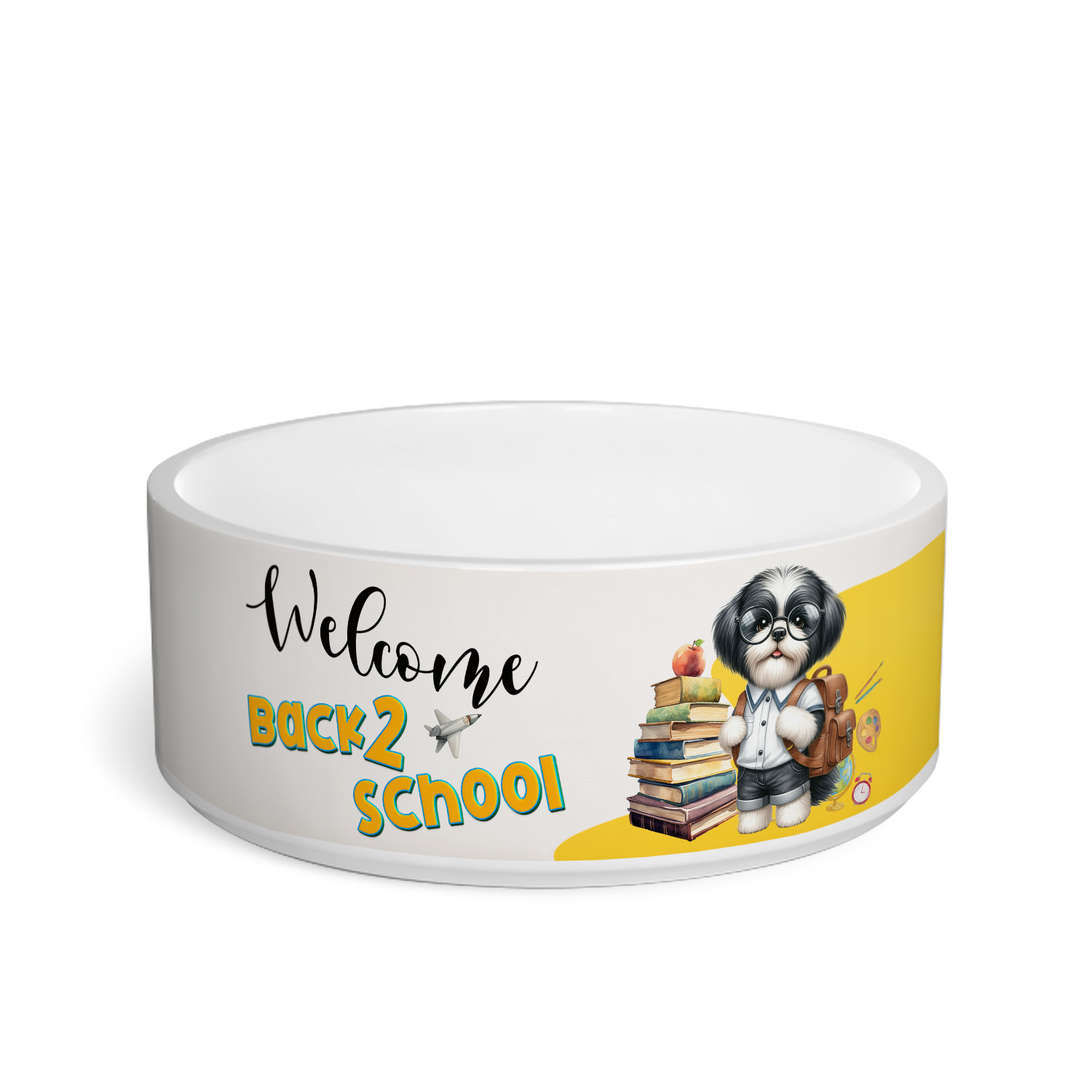 Welcome Shih Tzu Back to School Vintage Retro Ceramic Pet Bowl for Dog ...
