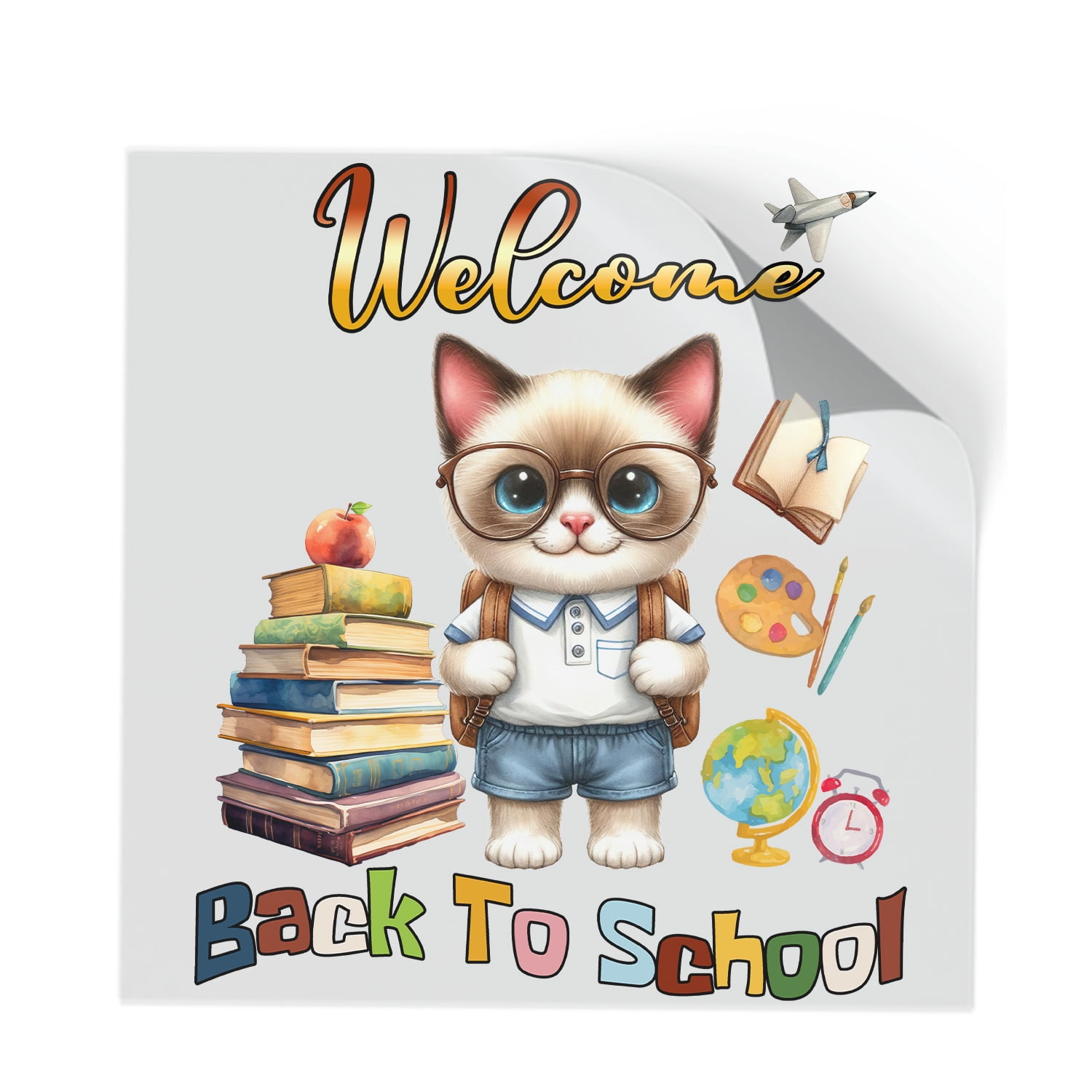 Welcome Siamese Back to School Vintage Retro Cutout Transfer Sticker ...