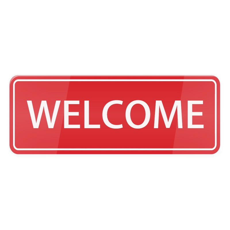 Welcome Sign, 10 X 3 Inch Acrylic Plastic Sign With Symbols, Self ...