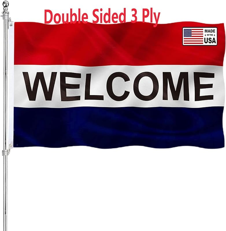 Welcome Sign Business Flag 3x5 Double Sided Heavy Duty Business Welcome ...