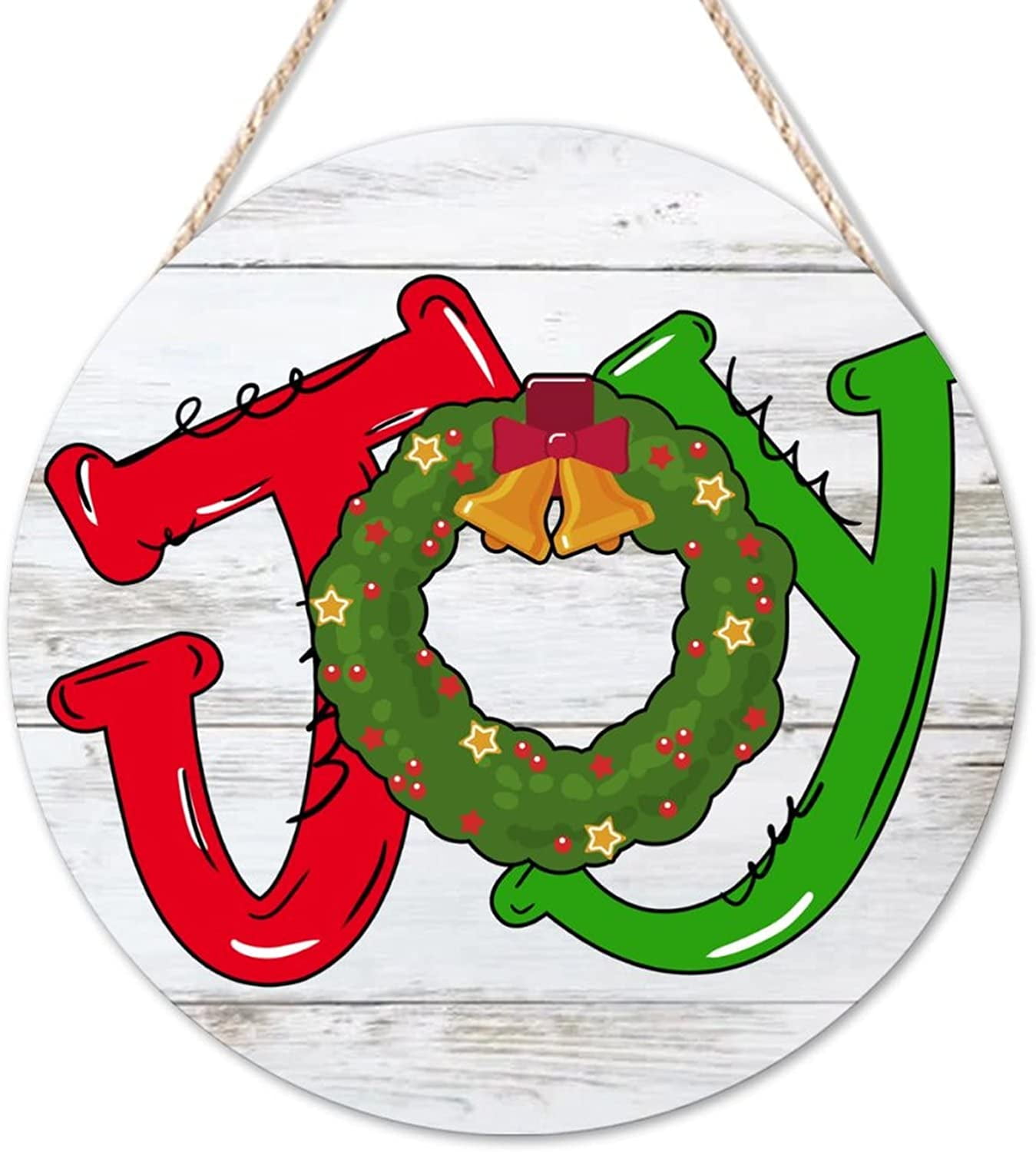 Welcome Sign Christmas Joy Round Wooden Signs Vintage Christmas ...