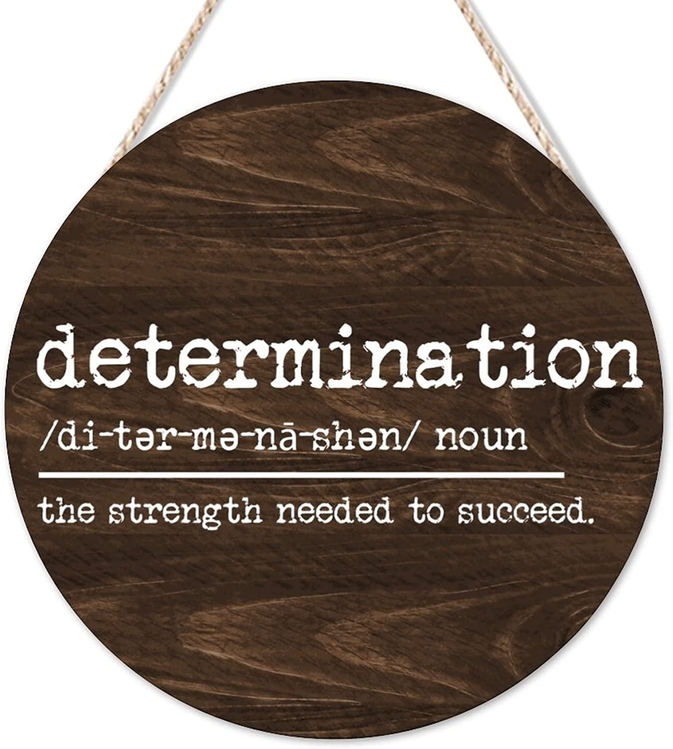 Welcome Sign Determination Definition Round Wooden Signs Vintage Word ...