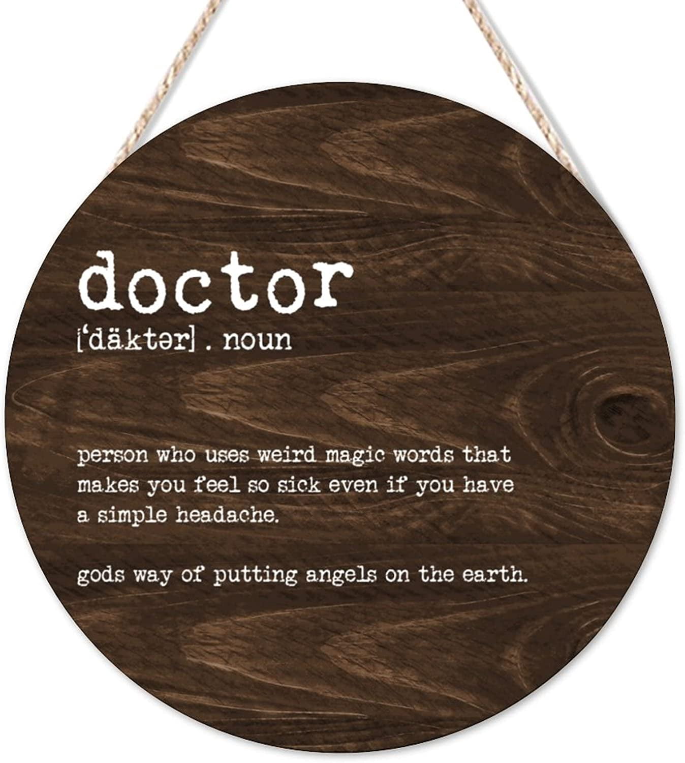 Welcome Sign Doctor Definition Round Wooden Signs Vintage Word ...
