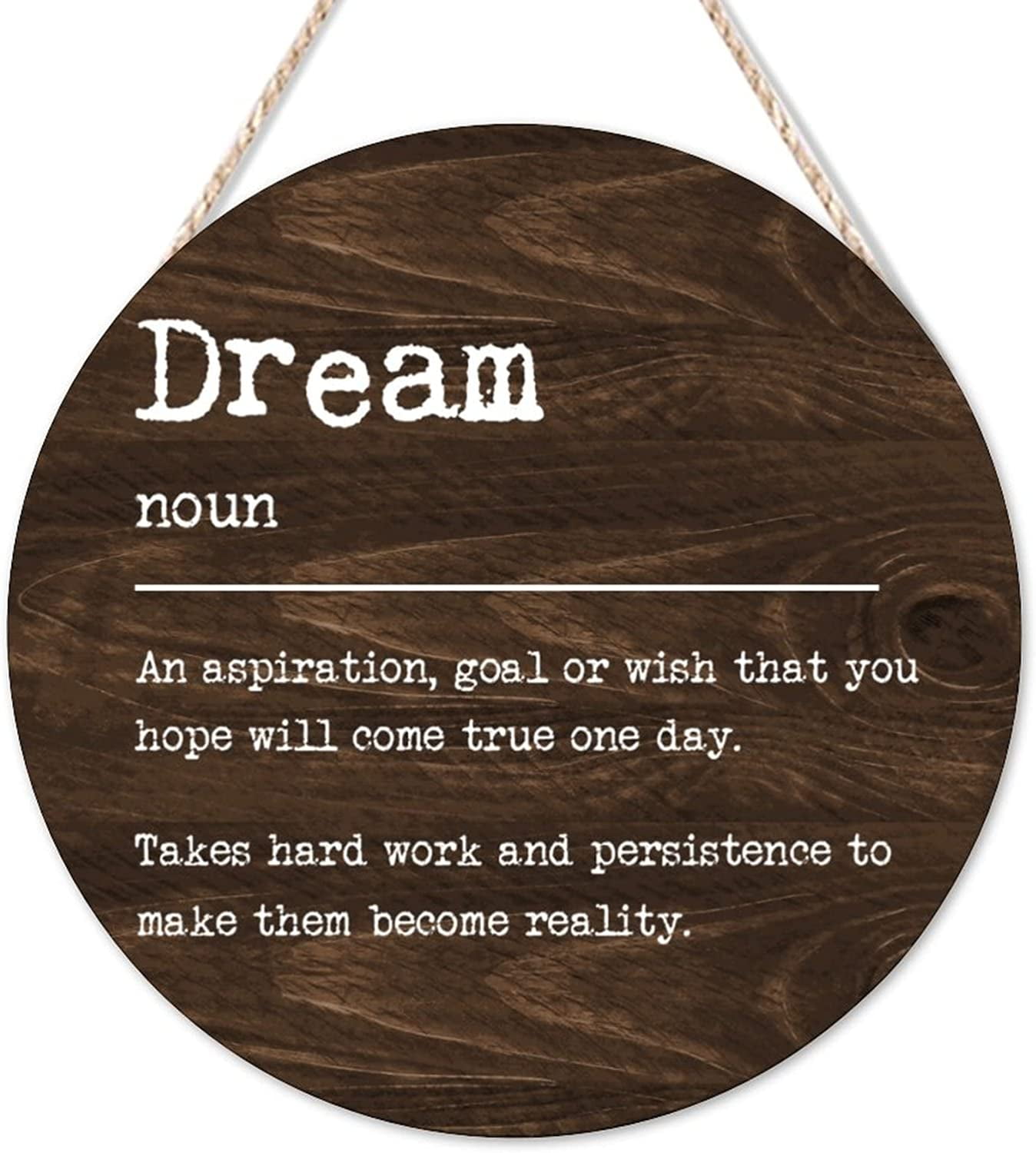 Welcome Sign Dream Definition Round Wood Sign Word Description Hanging ...