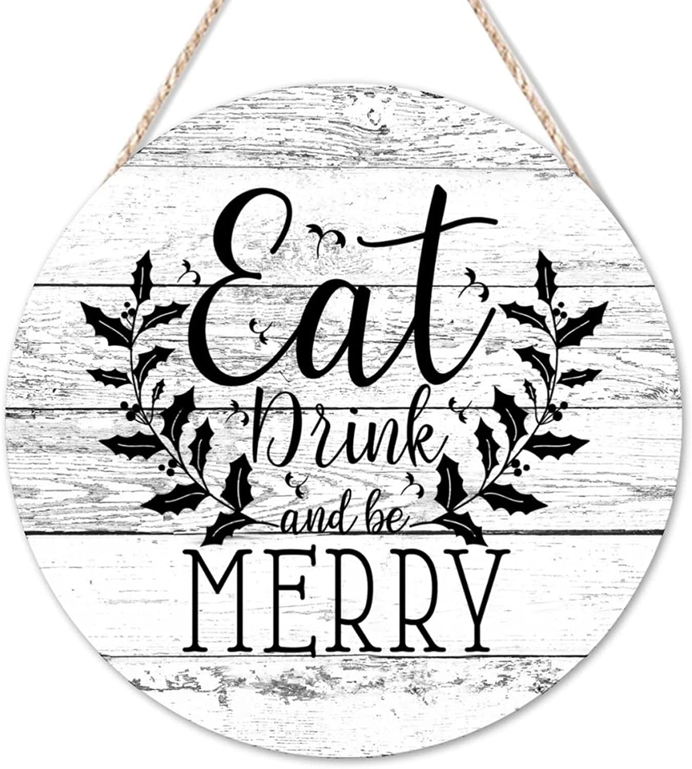 Welcome Sign Eat Drink and Be Merry Round Wood Signs Wood Panels Merry ...