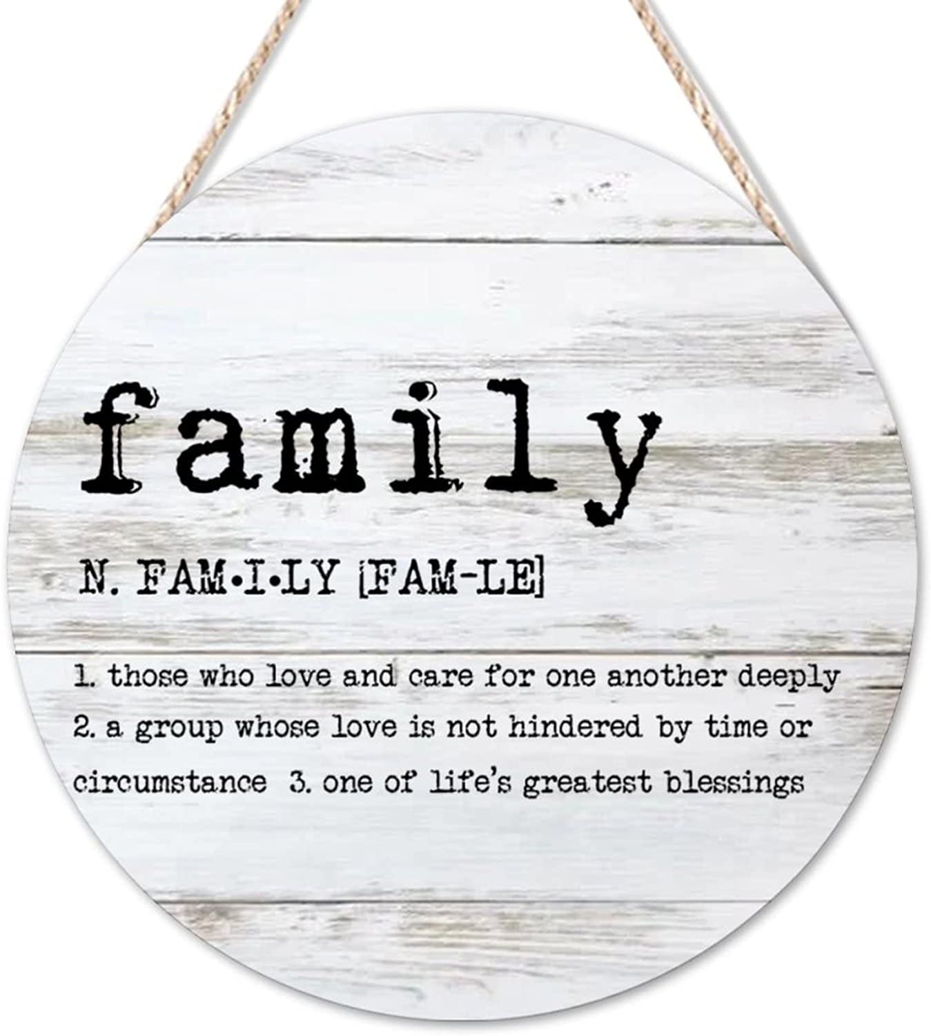 Welcome Sign Family Definition Round Wood Sign Classic Word Description ...