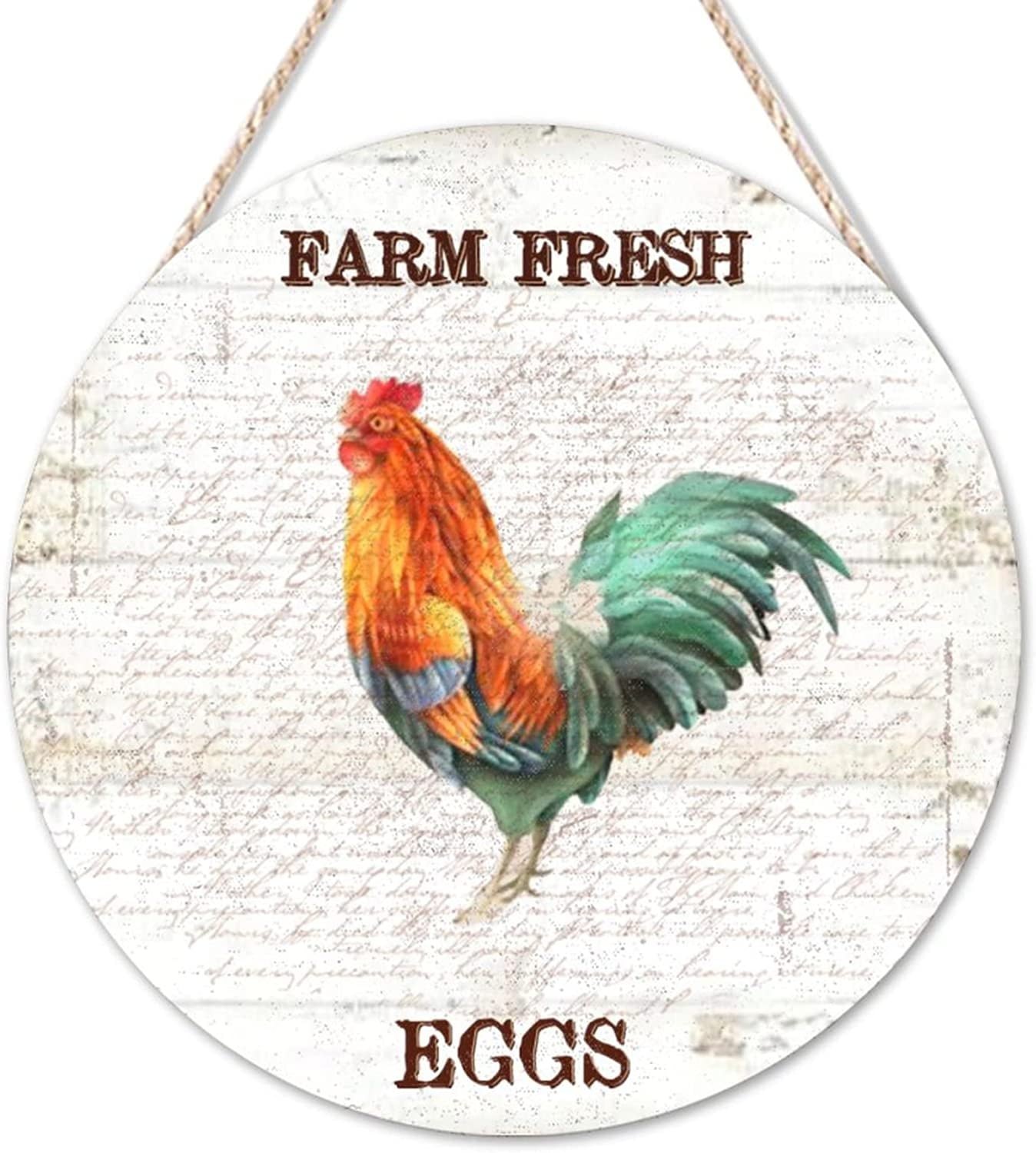 Welcome Sign Farm Fresh Eggs Round Wood Sign Farmhouse Farm Chicken ...