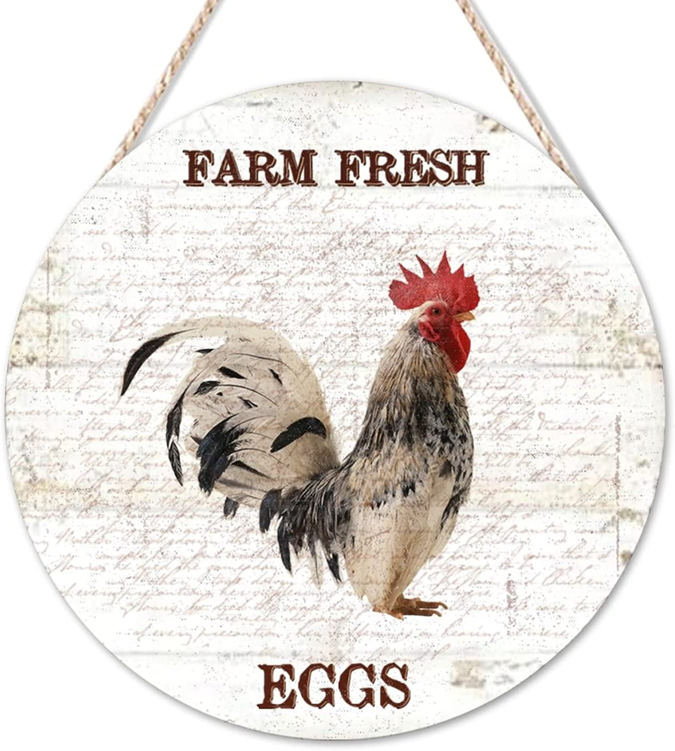 Welcome Sign Farm Fresh Eggs Round Wooden Signs Farm Sweet Farm Hanging ...