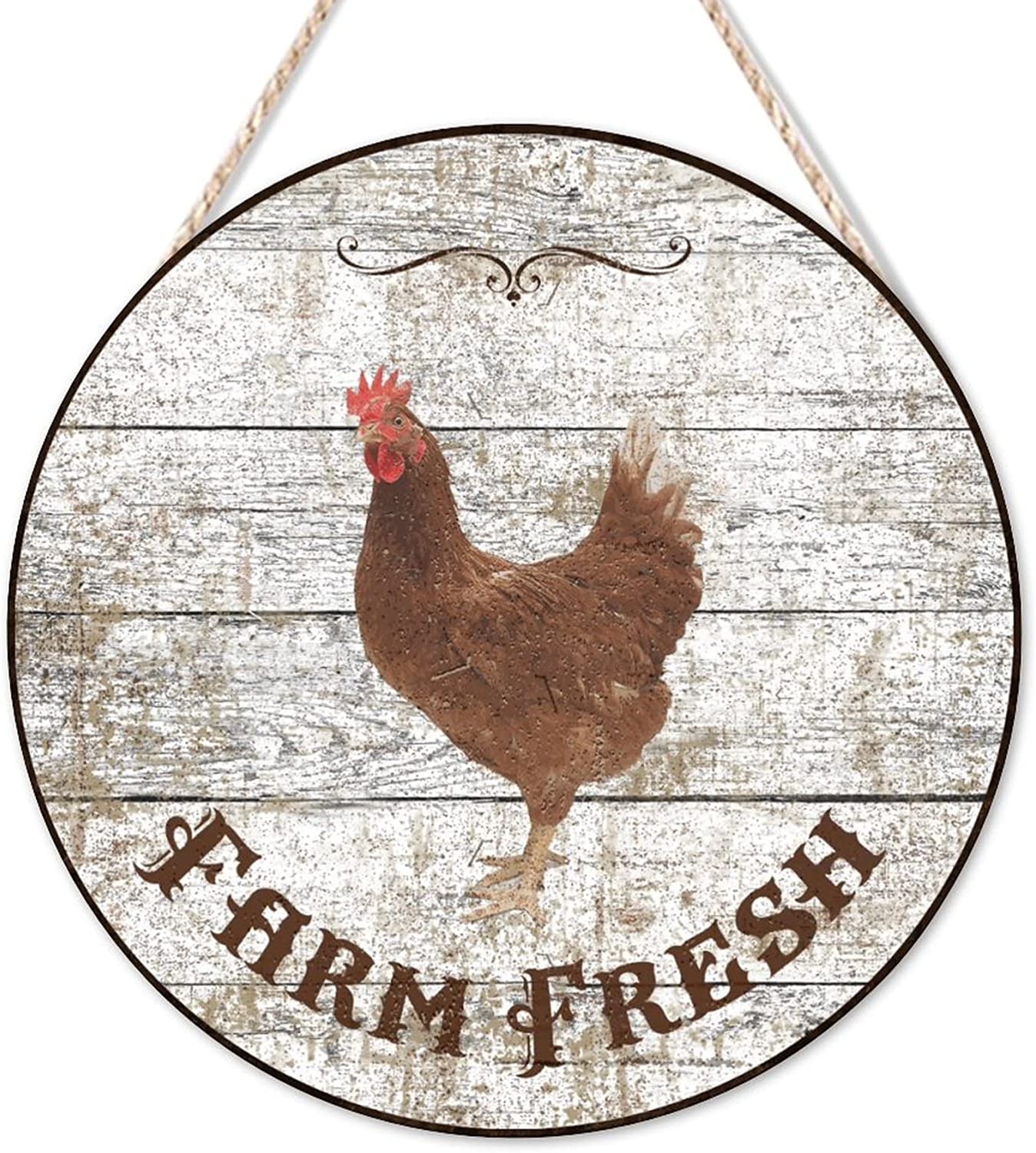 Welcome Sign Farm Fresh Rooster Round Wood Sign Farm Sweet Farm Door Sign Farmhouse Wall Art ...