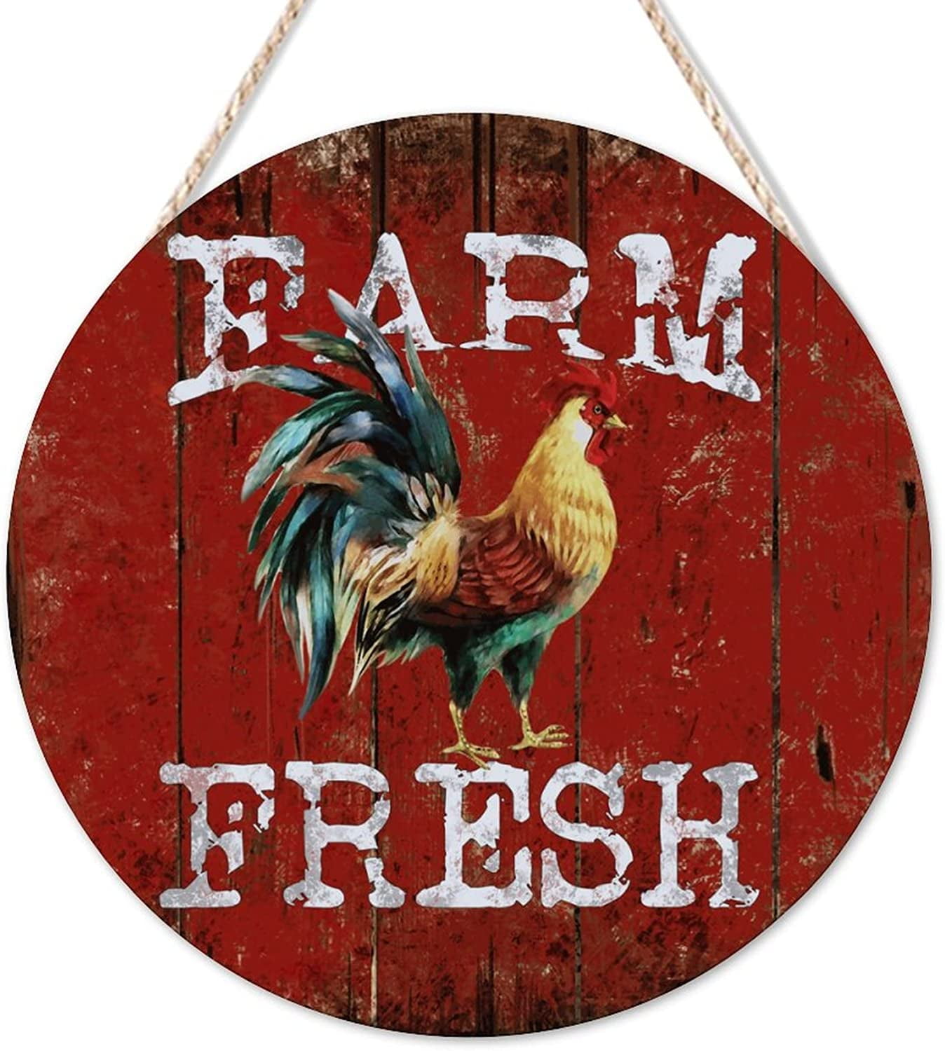 Welcome Sign Farm Fresh Rooster Round Wooden Signs Farm Sweet Farm Wood ...