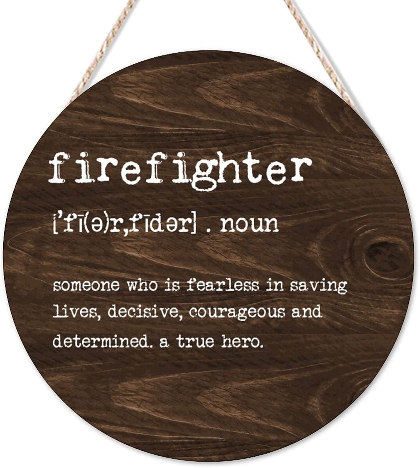 Welcome Sign Firefighter Definition Round Wooden Sign Rustic Word ...