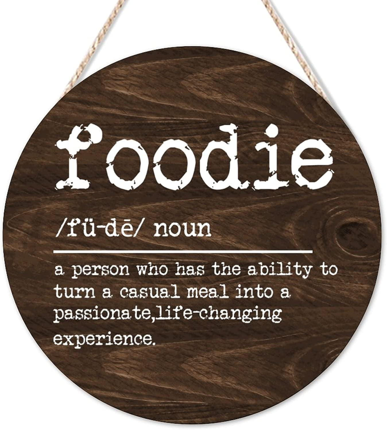 Welcome Sign Foodie Definition Round Wood Sign Classic Word Description ...