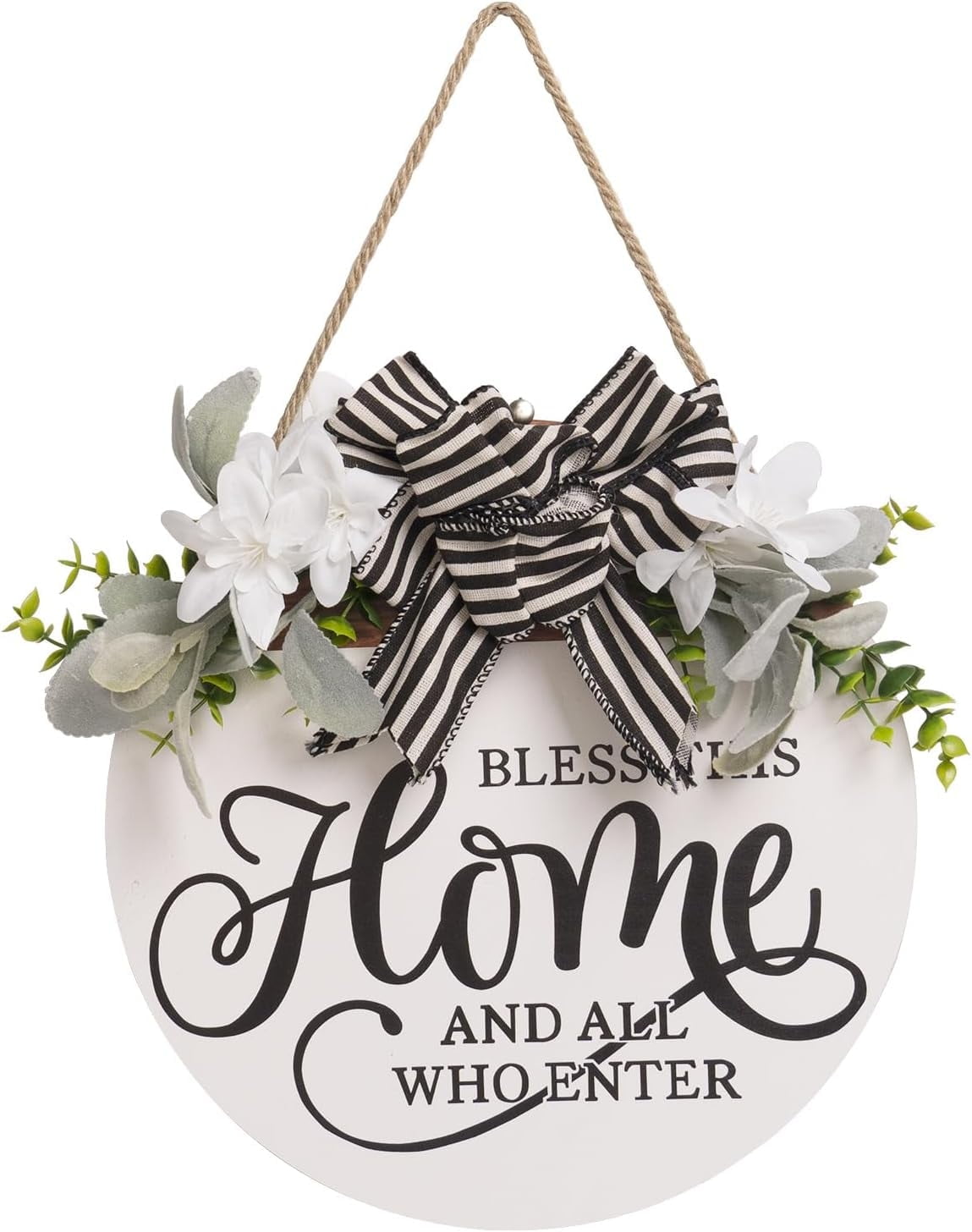 MCheckerd Welcome Sign for Front Door, 11.8 Inch Bless This Home and ...