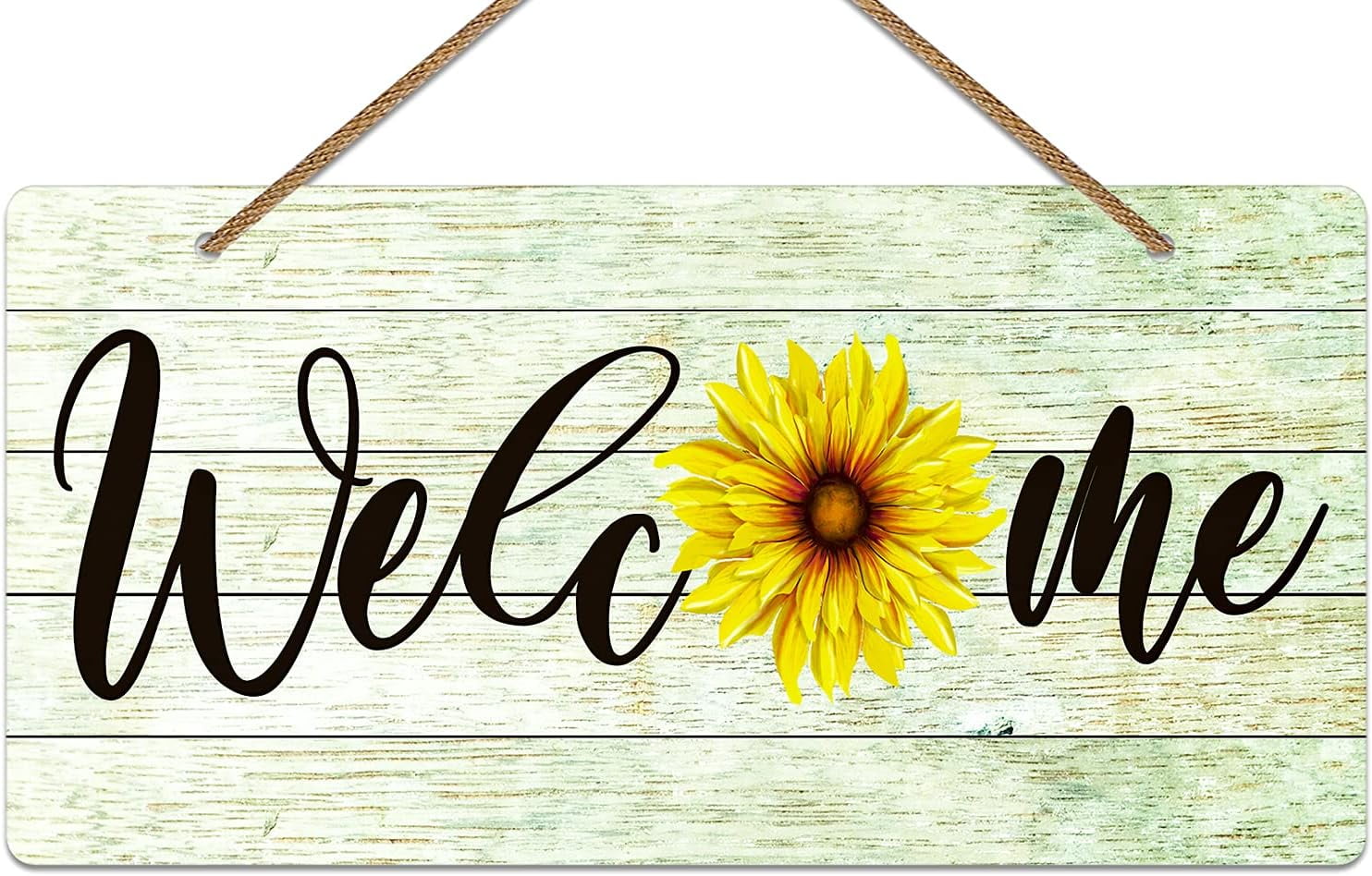 Welcome Sign for Front Door,6"x 12" Sunflower Welcome Sign,Rustic ...