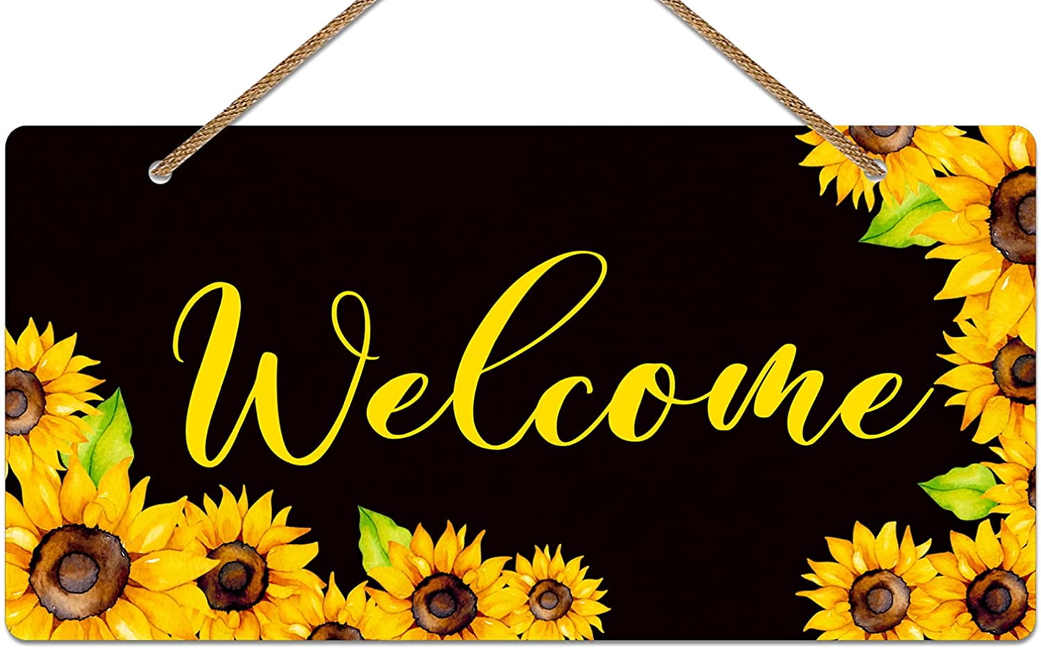 Welcome Sign for Front Door,6" x 12" Sunflowers Welcome Sign,Farmhouse ...