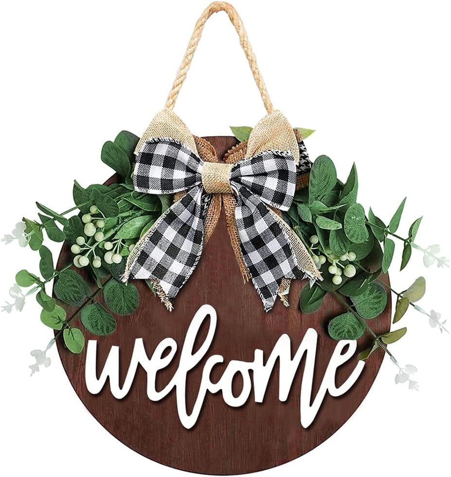 Welcome Sign for Front Door, Decor for Farmhouse Porch, Rustic Welcome ...