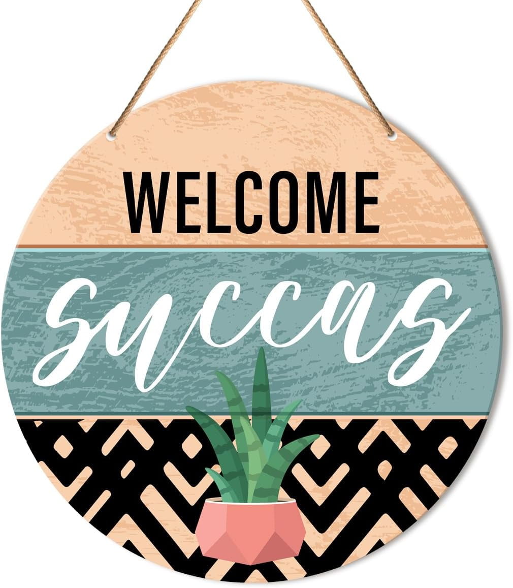 Welcome Sign Front Door Decor, Welcome Round Hanging Sign Decor Boho ...