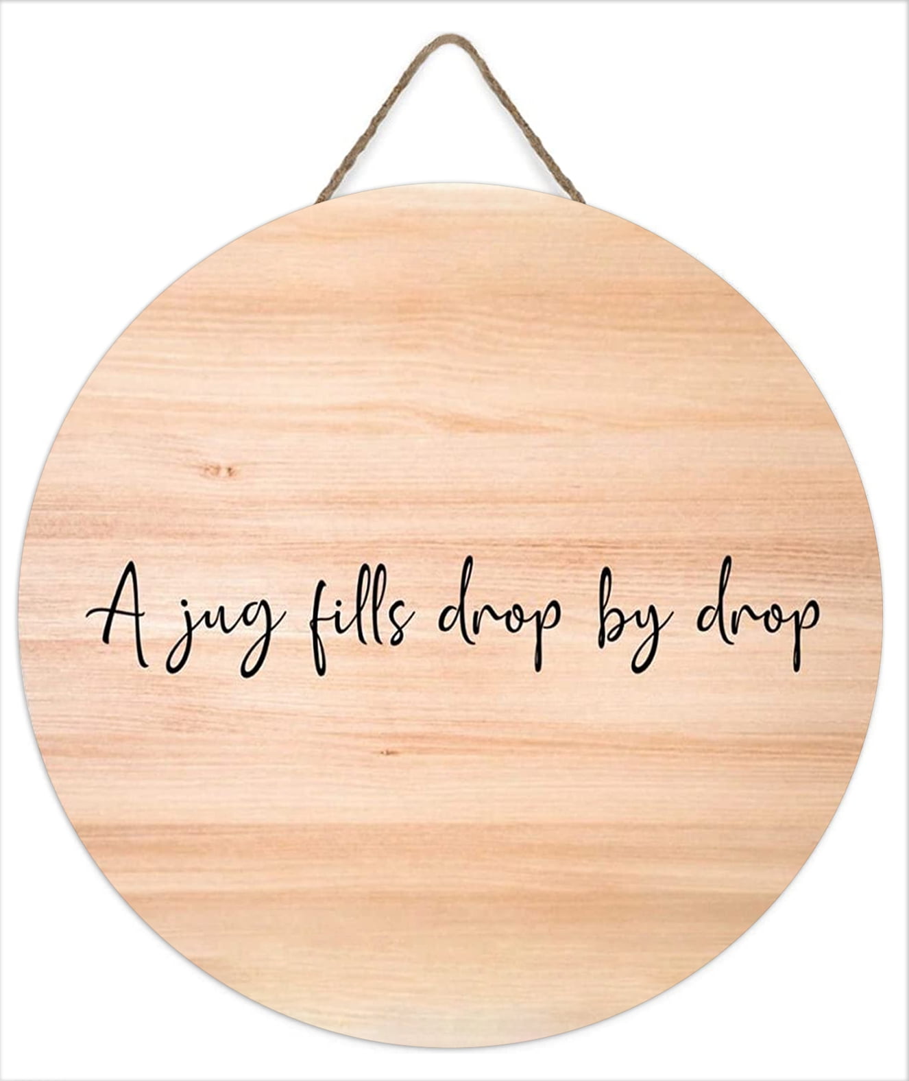 Welcome Sign Front Door Decoration, A Jug Fills Drop by Drop Wooden ...