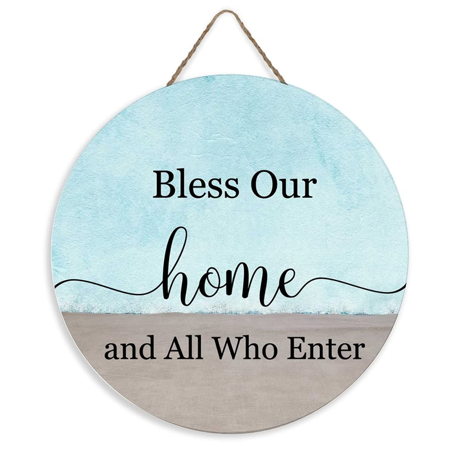 Welcome Sign Front Door Decoration, Bless Our Home And All Who Enter ...