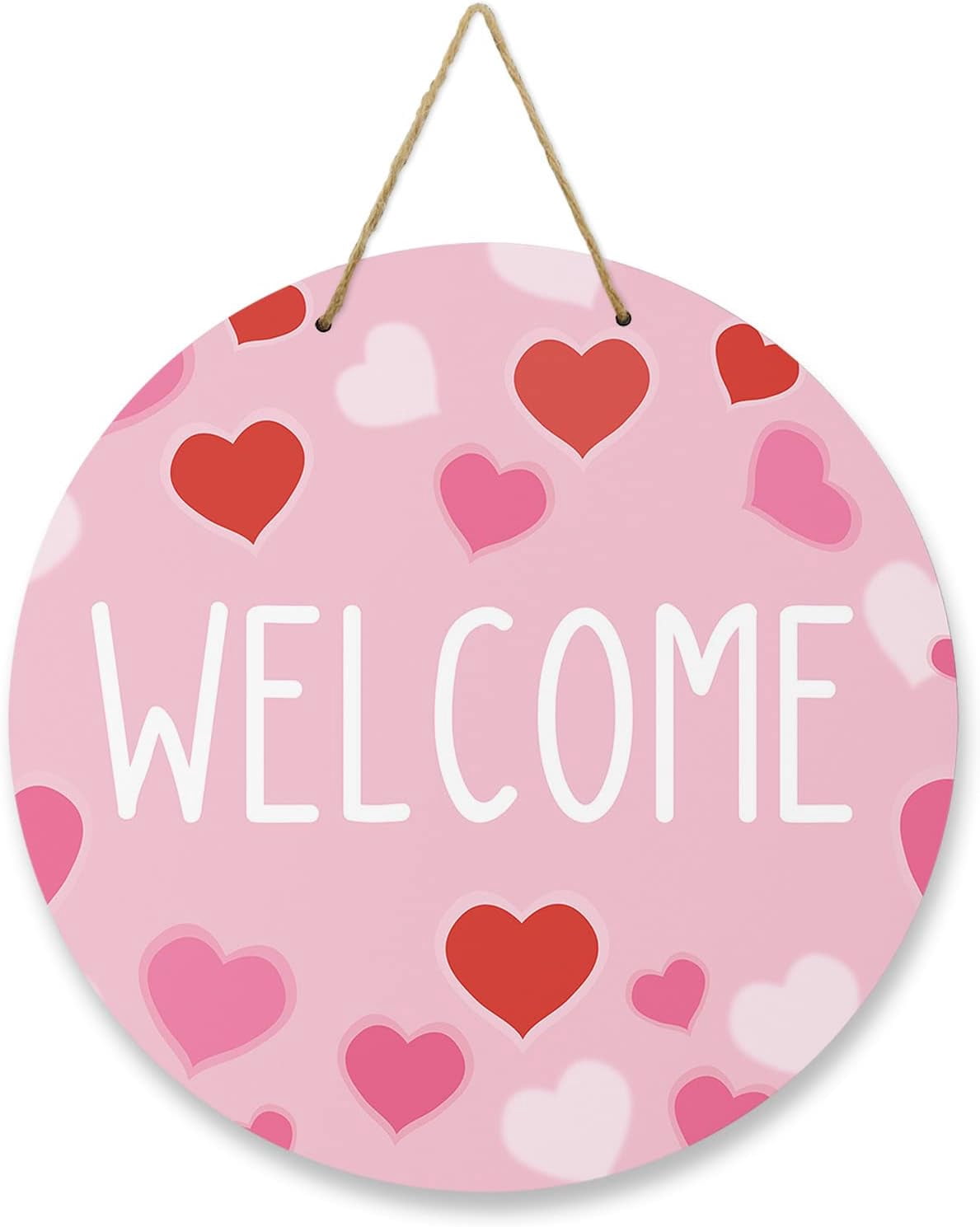 Welcome Sign Front Door Decoration, Heart Shape Love Welcome 12Inch ...