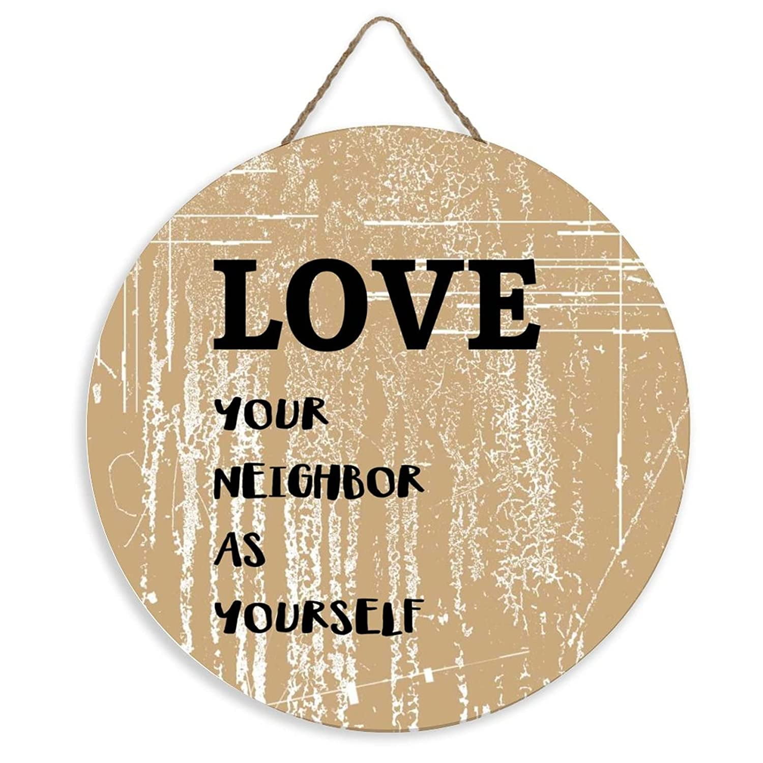 Welcome Sign Front Door Decoration, Love Your Neighbor As Yourself ...