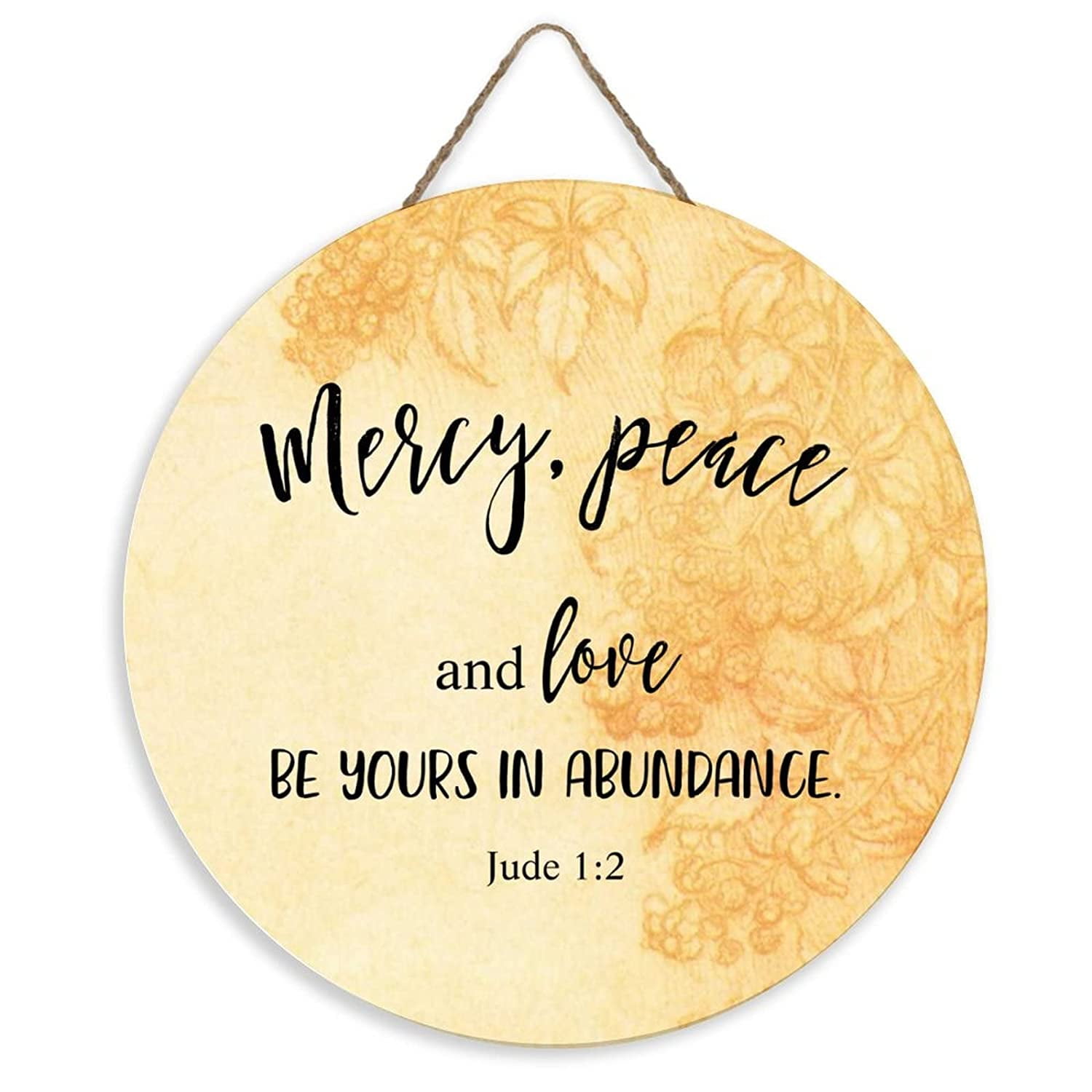 Welcome Sign Front Door Decoration, Mercy, Peace And Love Be Yours in ...