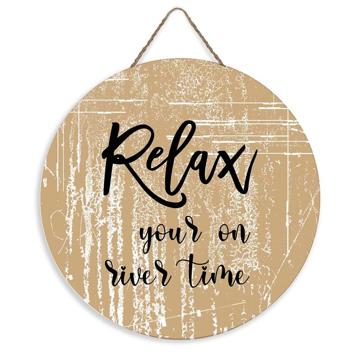 Welcome Sign Front Door Decoration, Relax, Your on River Time Wooden ...