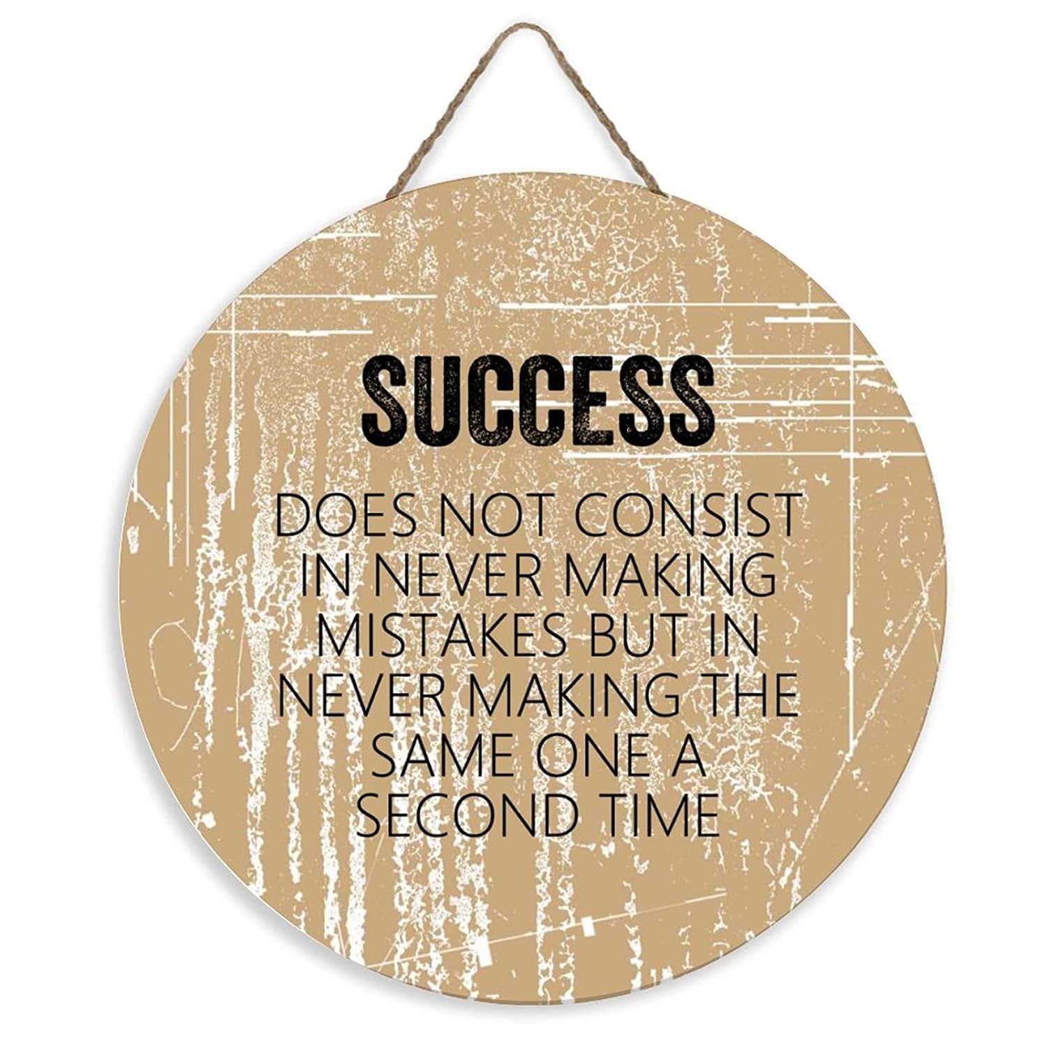Welcome Sign Front Door Decoration, Success Does Not Consist in Never ...