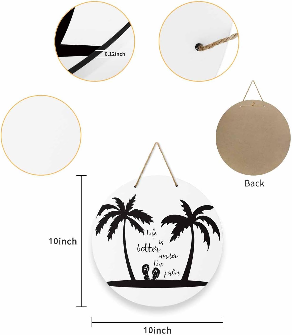 Welcome Sign Front Door Decoration Summer Coconut Tree Door Sign 10 ...