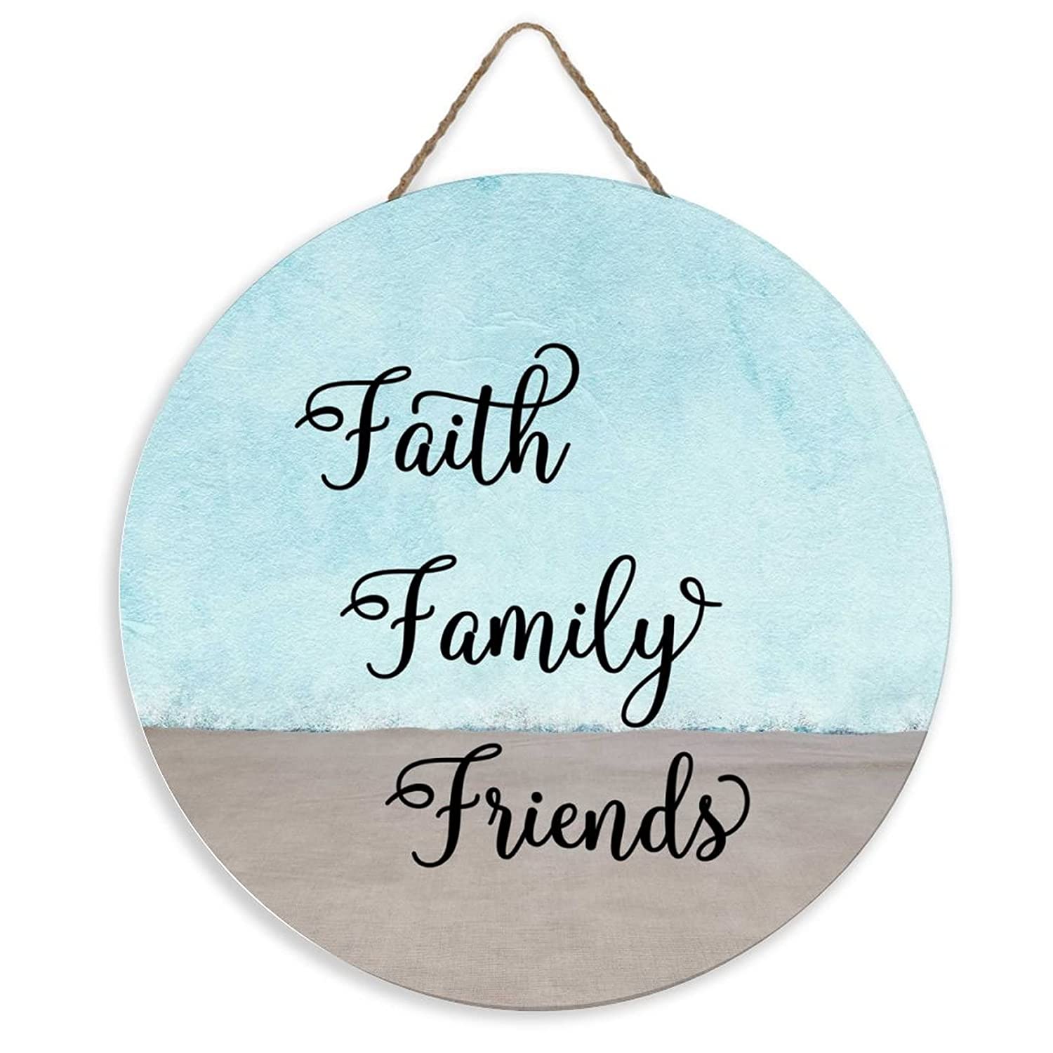 Welcome Sign for Front Door, Faith Family Friends Wood Sign, Rustic ...
