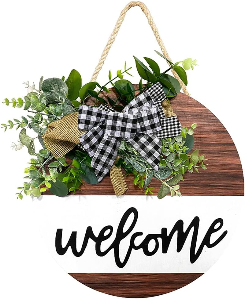 Welcome Sign for Front Door, Front Door Decor for Farmhouse Porch ...