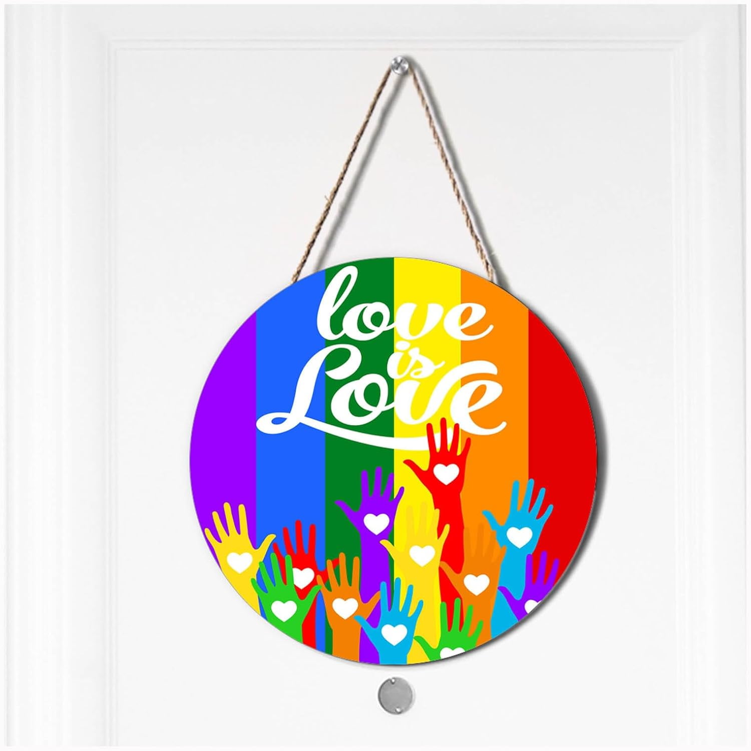 Welcome Sign For Front Door Love Is Love, Gay LGBT Flag Welcome Signs ...