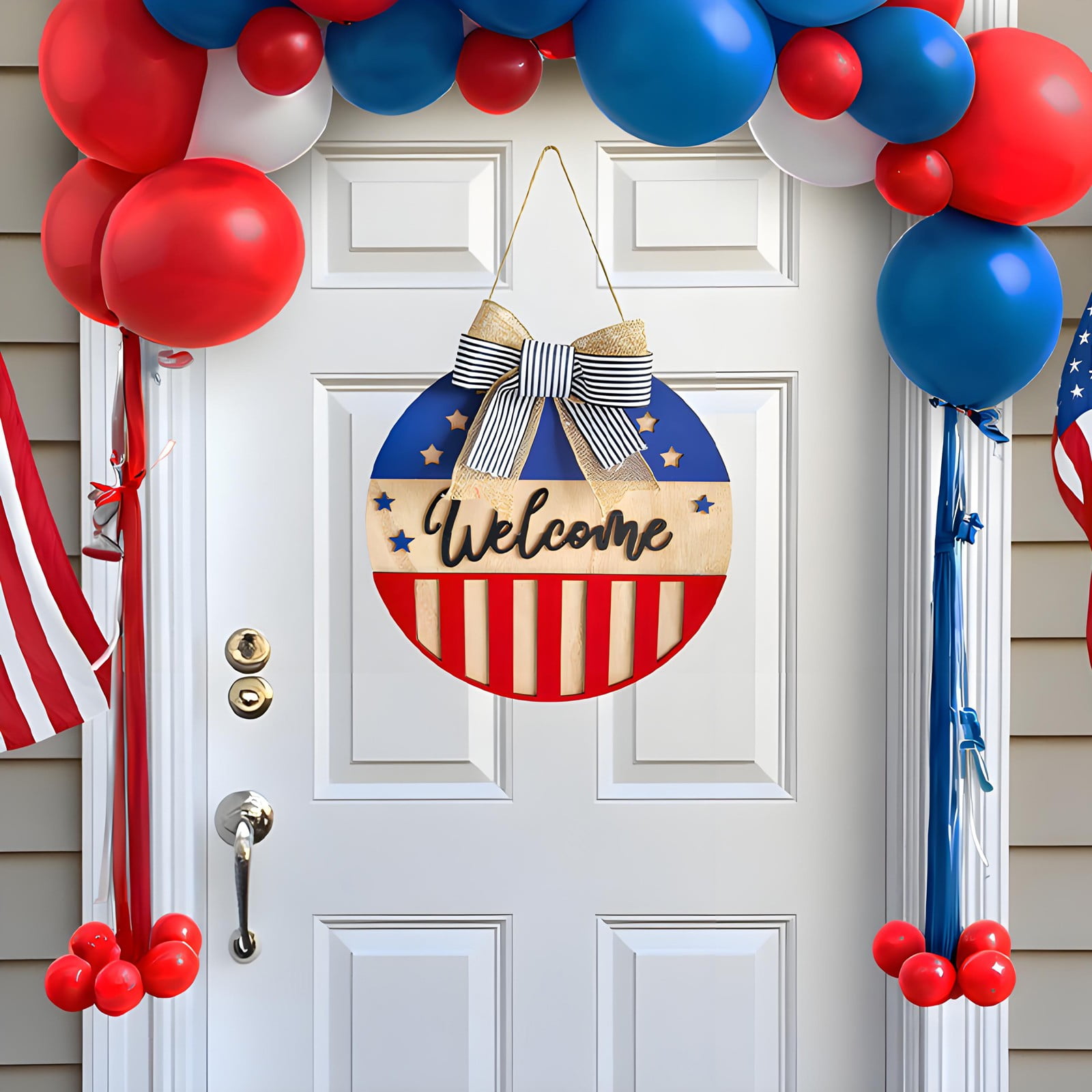 4th of July Welcome Door Sign Independence Day Welcome Sign for Front ...