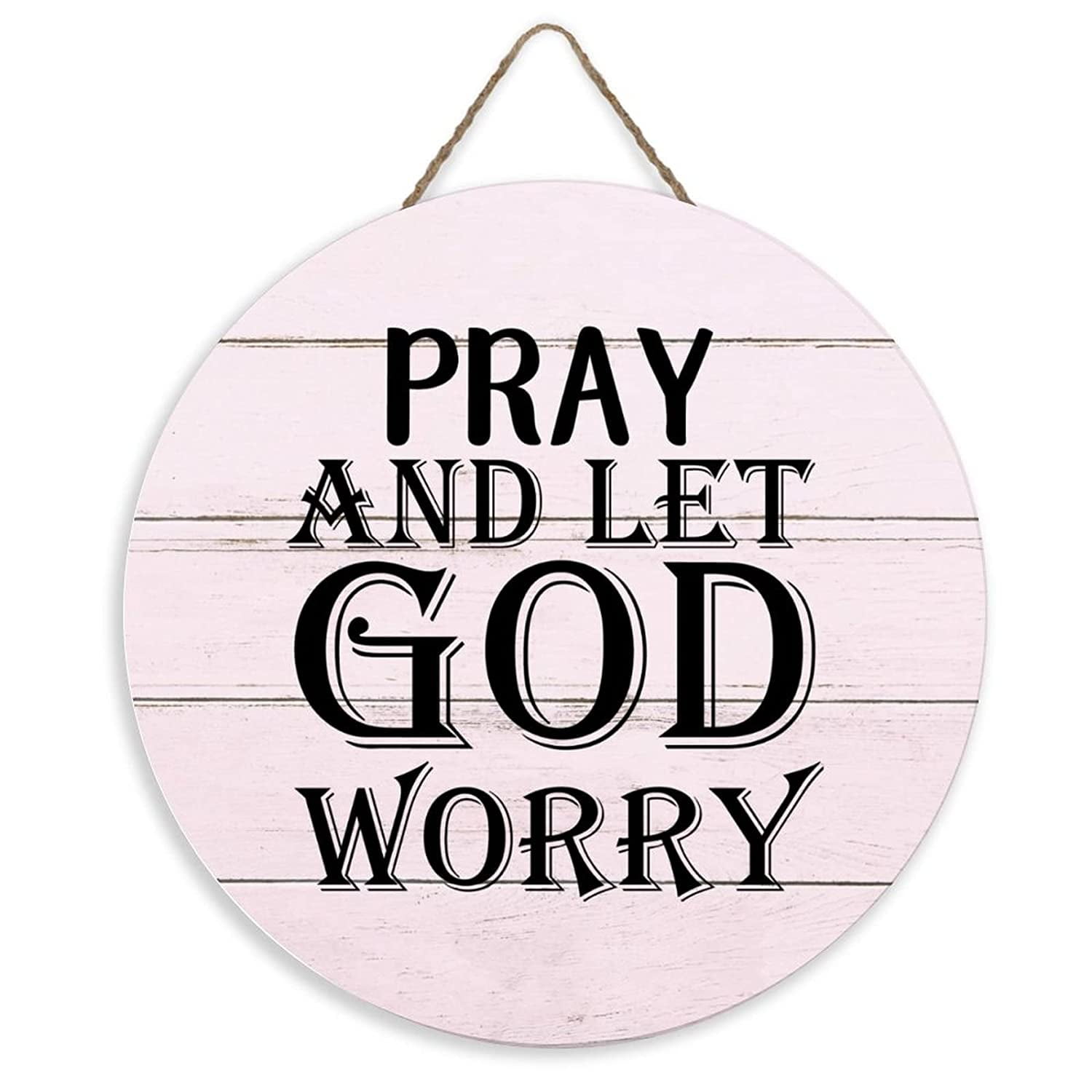 Welcome Sign for Front Door, Pray, And Let God Worry. Wood Sign, Rustic ...