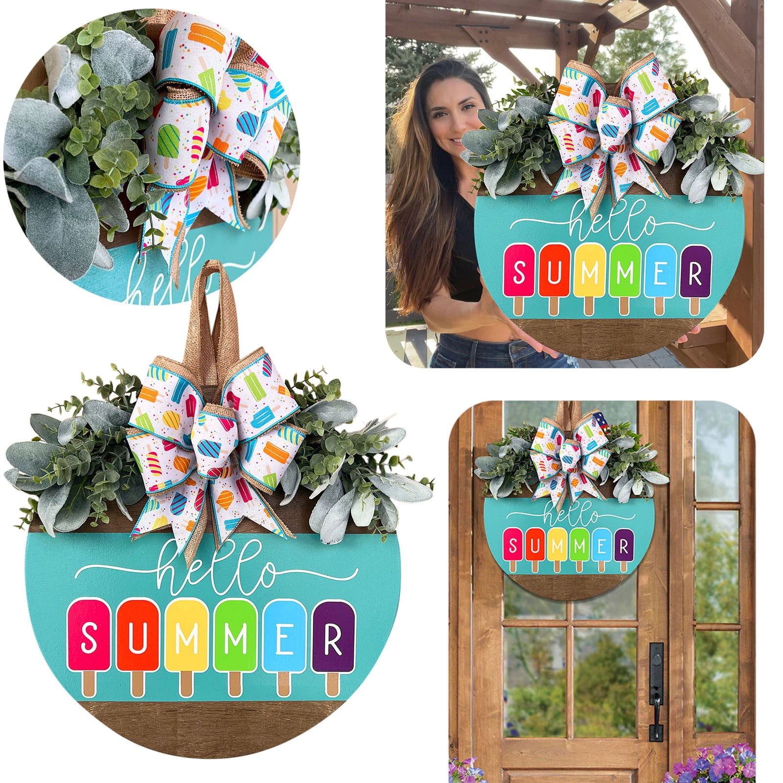 Welcome Sign for Front Door Promotion Sale! Summer Door Hanger Welcome ...