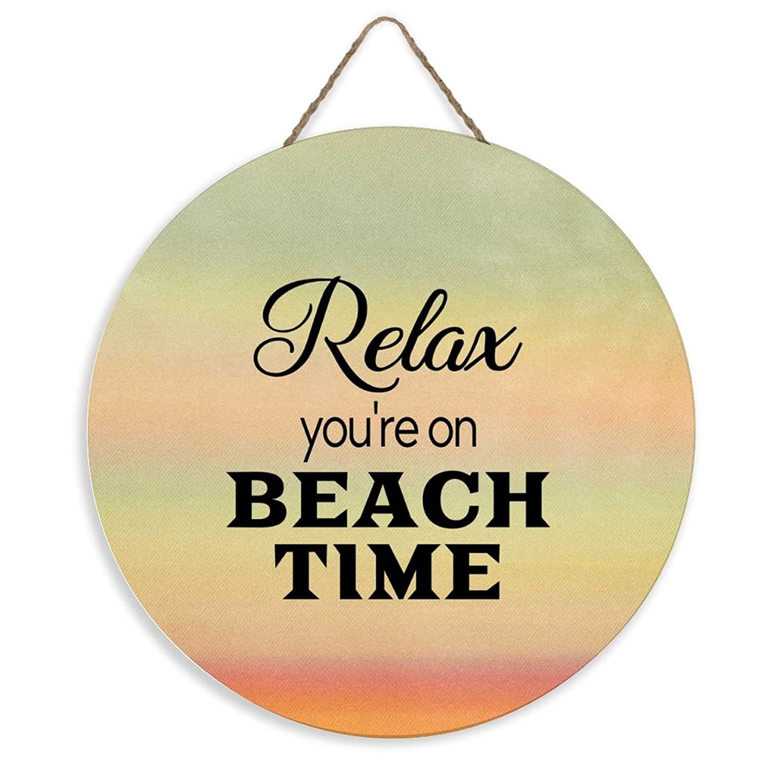 Welcome Sign for Front Door, Relax You're On Beach Time Wood Sign ...