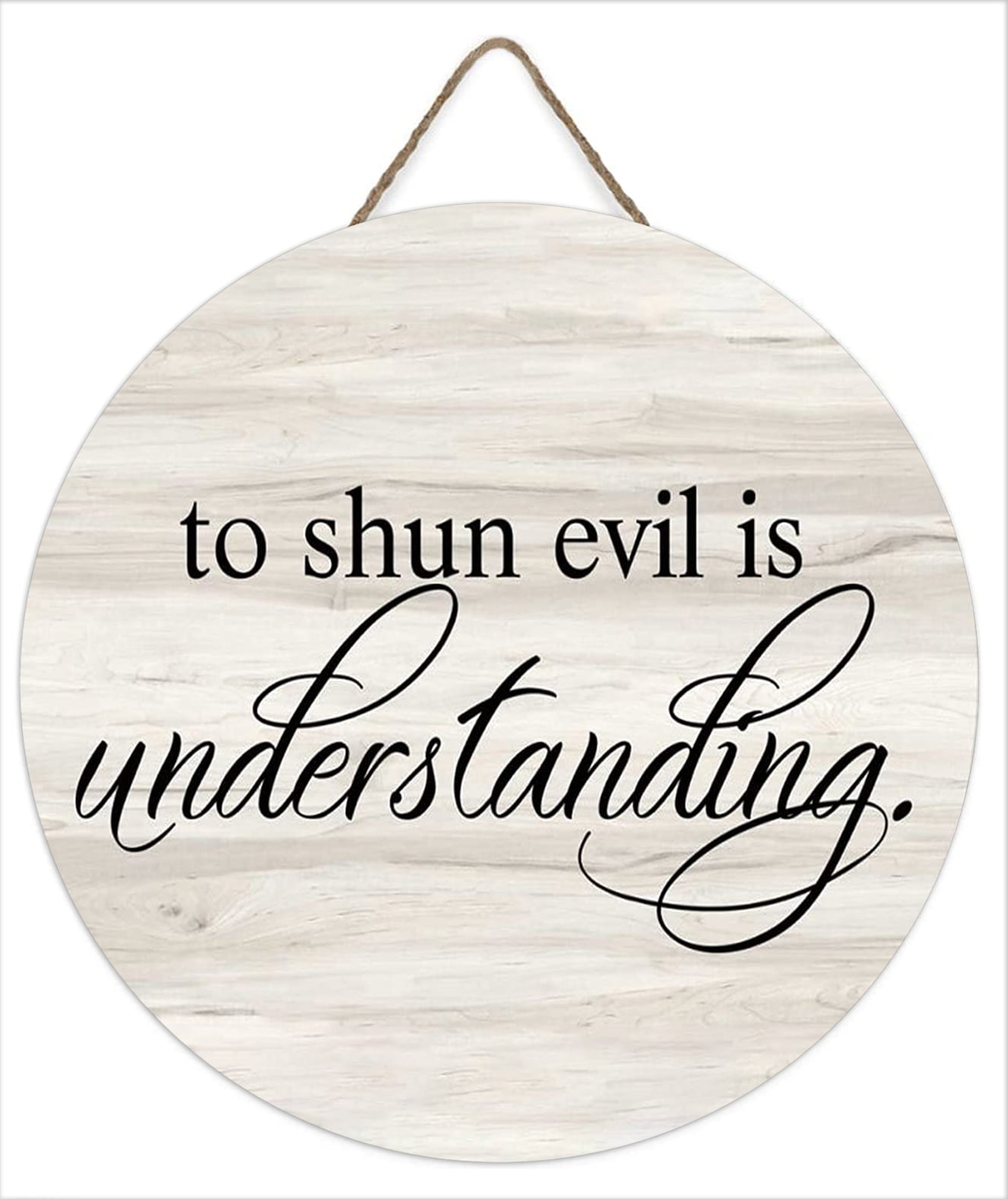 Welcome Sign for Front Door, To Shun Evil Is Understanding Wood Sign ...