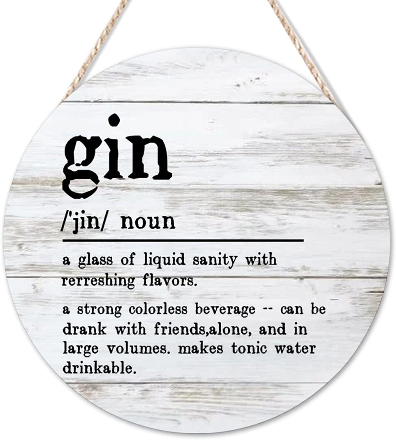 Welcome Sign Gin Definition Round Wood Signs Classic Word Description ...