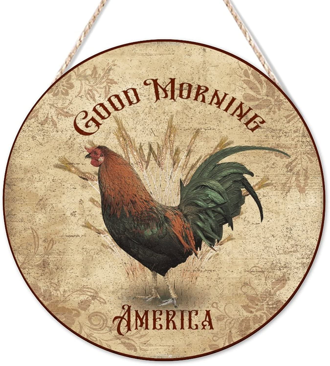 Welcome Sign Good Morning America Round Wood Signs Farm Life Wood ...