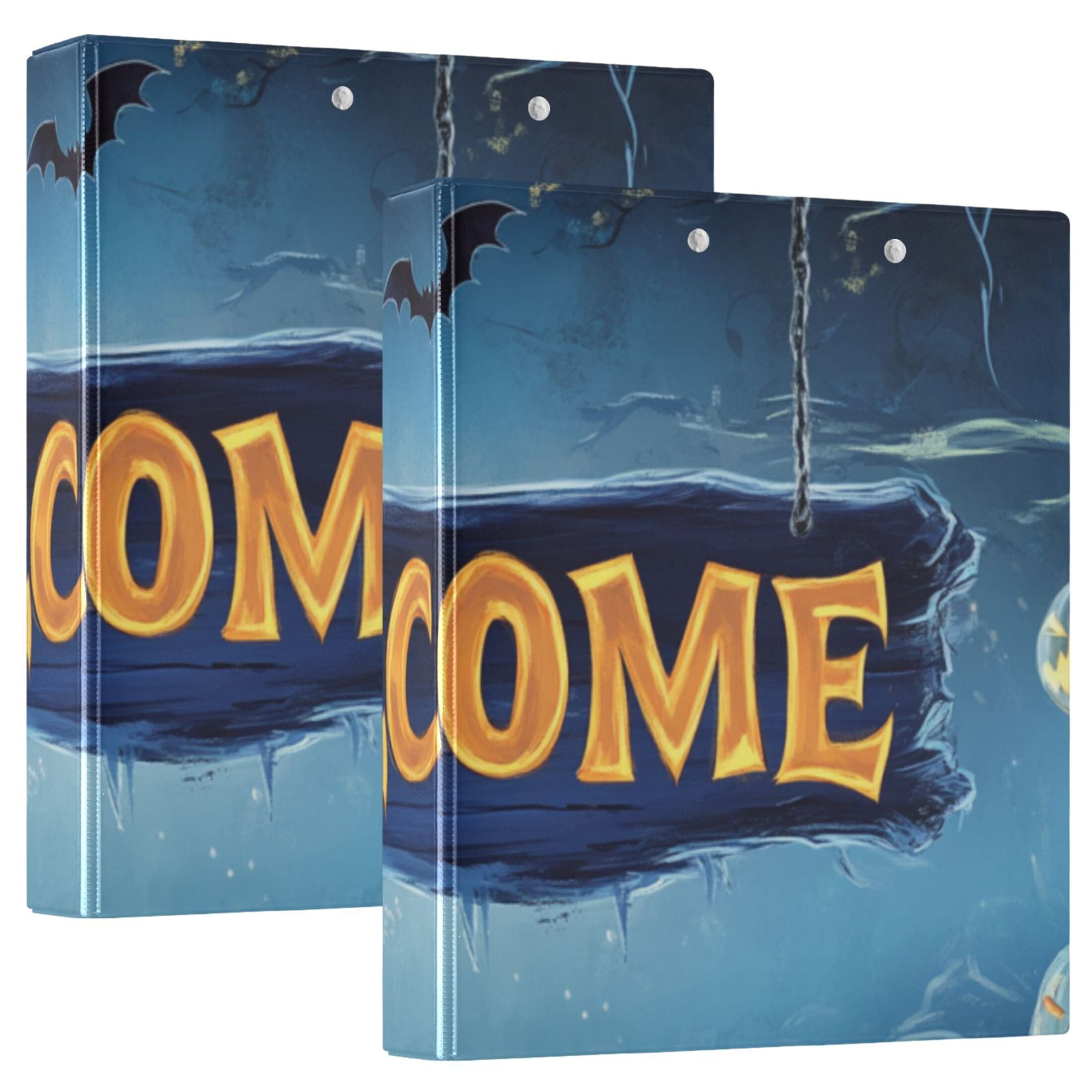 Welcome Sign Halloween Round Ring Binder 3 Rings 1.5" Capacity File ...