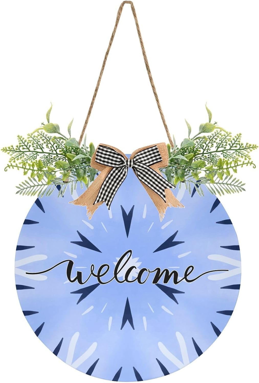 Welcome Sign Hanging Plaque Sign Art Floral Porch Wall Front Door ...