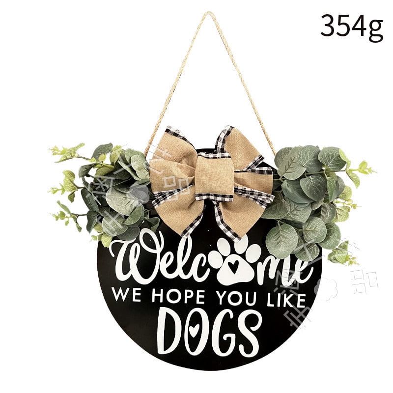 Welcome Sign Hello Front Door Round Wooden Sign Hanging Welcome ...