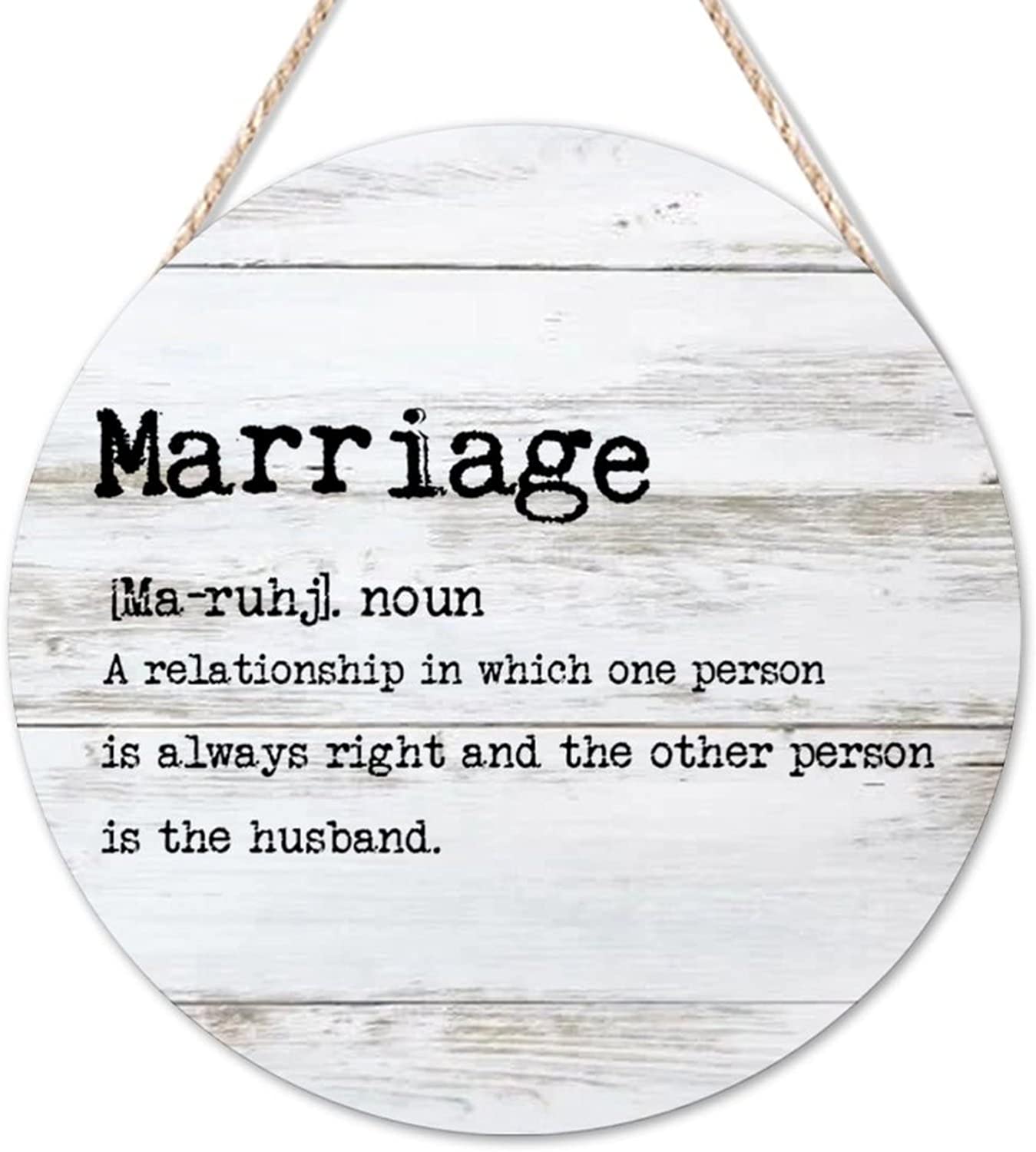 Welcome Sign Marriage Definition Round Wooden Signs Word Description ...