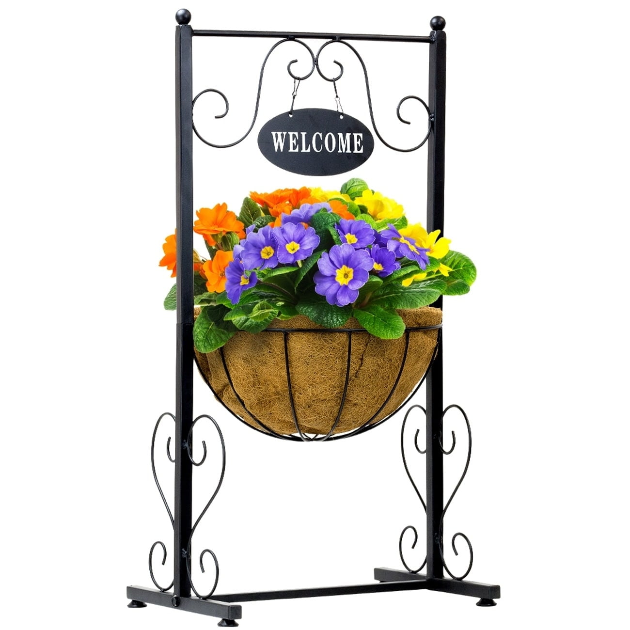 Welcome Sign Metal Planter with Coco Liner - 8' x 10' - Walmart.com