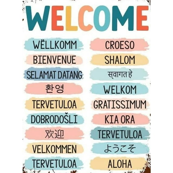 Welcome Sign, Multi-language Welcome, Printable Office Wall Art ...