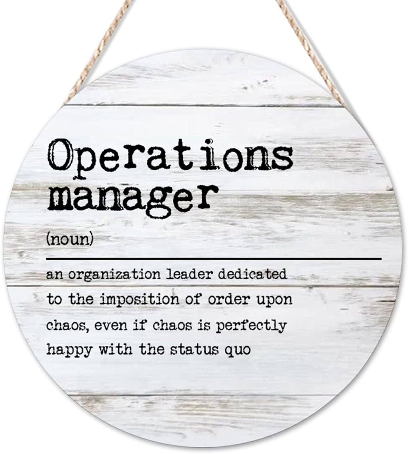 Welcome Sign Operations Manager Definition Round Wood Signs Word ...