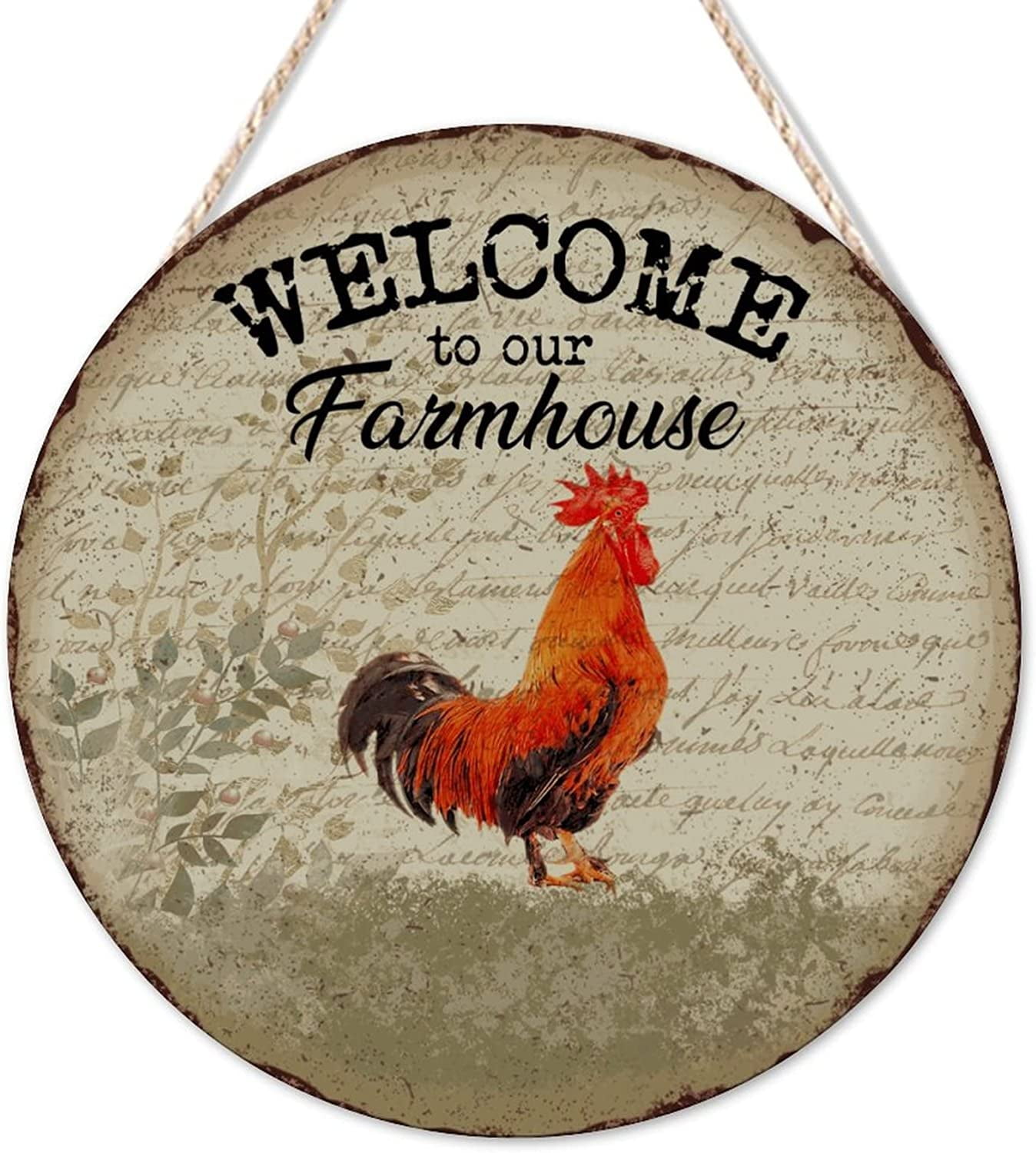 Welcome Sign Welcome to Our Farmhouse Round Wood Sign Farm Life Wooden ...