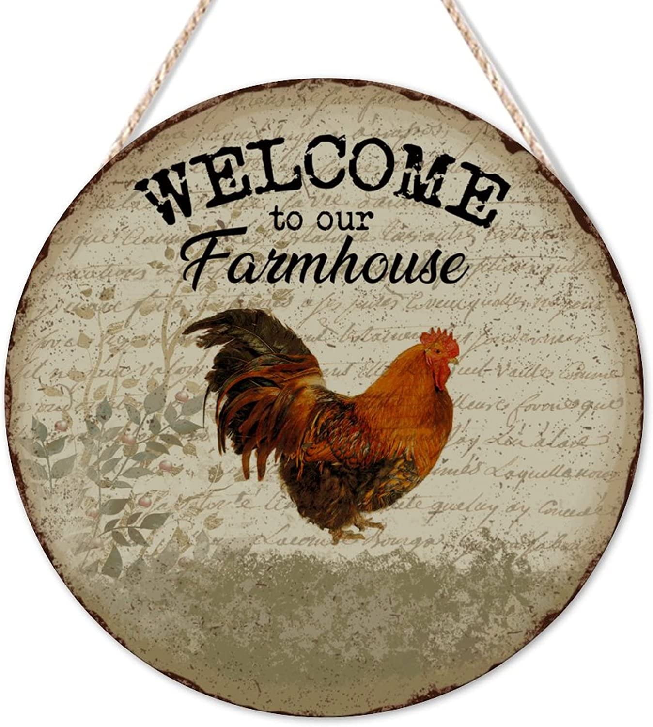 Welcome Sign Welcome to Our Farmhouse Round Wood Sign Farm Sweet Farm ...