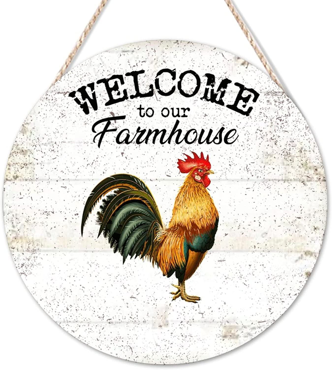 Welcome Sign Welcome to Our Farmhouse Round Wood Signs Farm Chicken ...