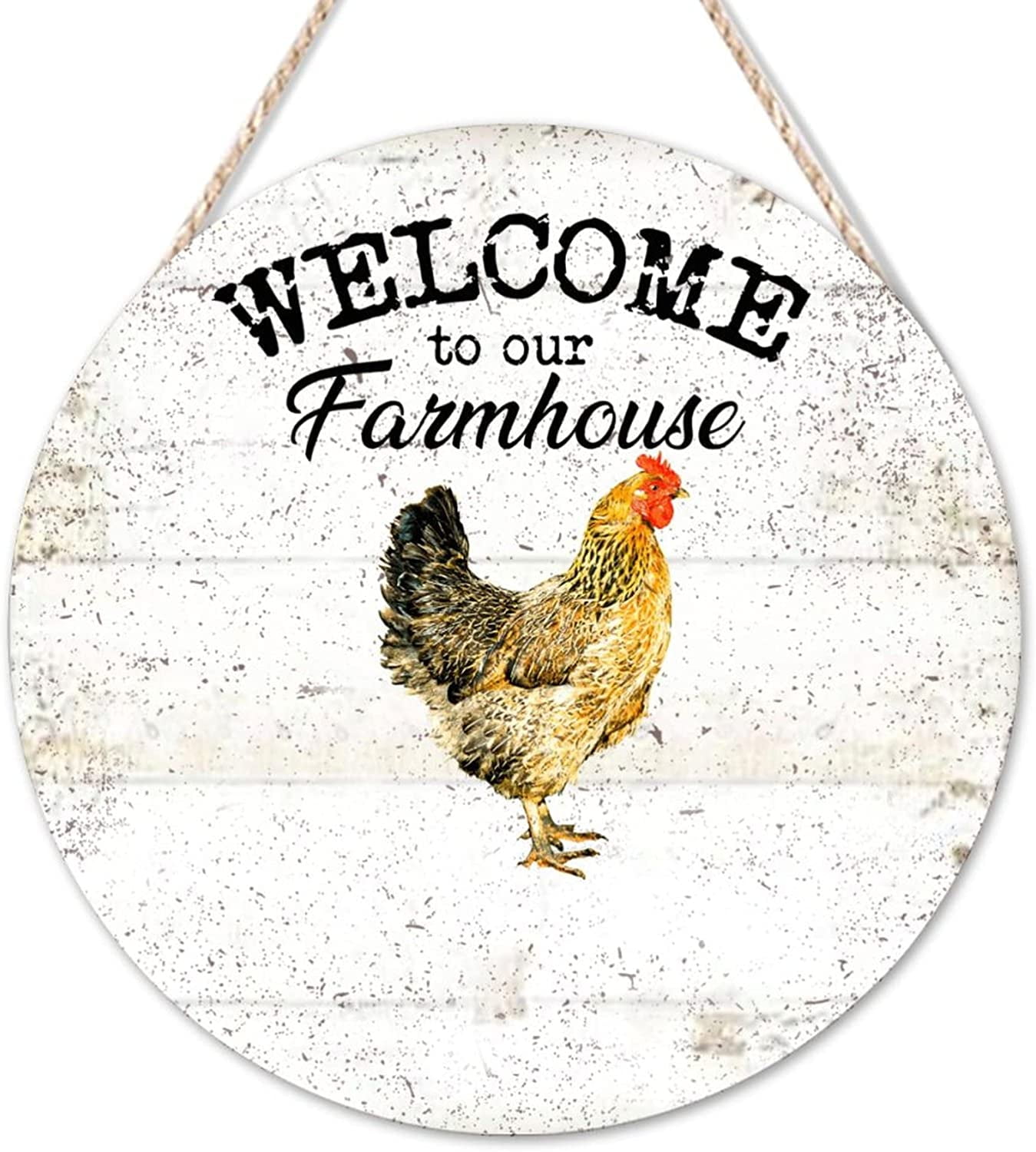 Welcome Sign Welcome to Our Farmhouse Round Wood Signs Vintage Farm ...